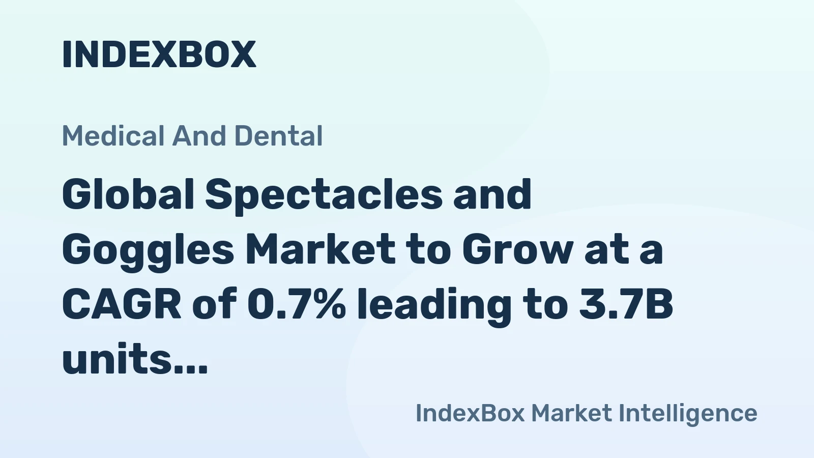 Global Spectacles and Goggles Market to Grow at a CAGR of 0.7% leading to 3.7B units by 2035