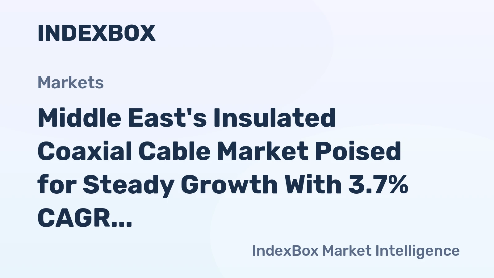 Middle East's Insulated Coaxial Cable Market Poised for Steady Growth With 3.7% CAGR Through 2035