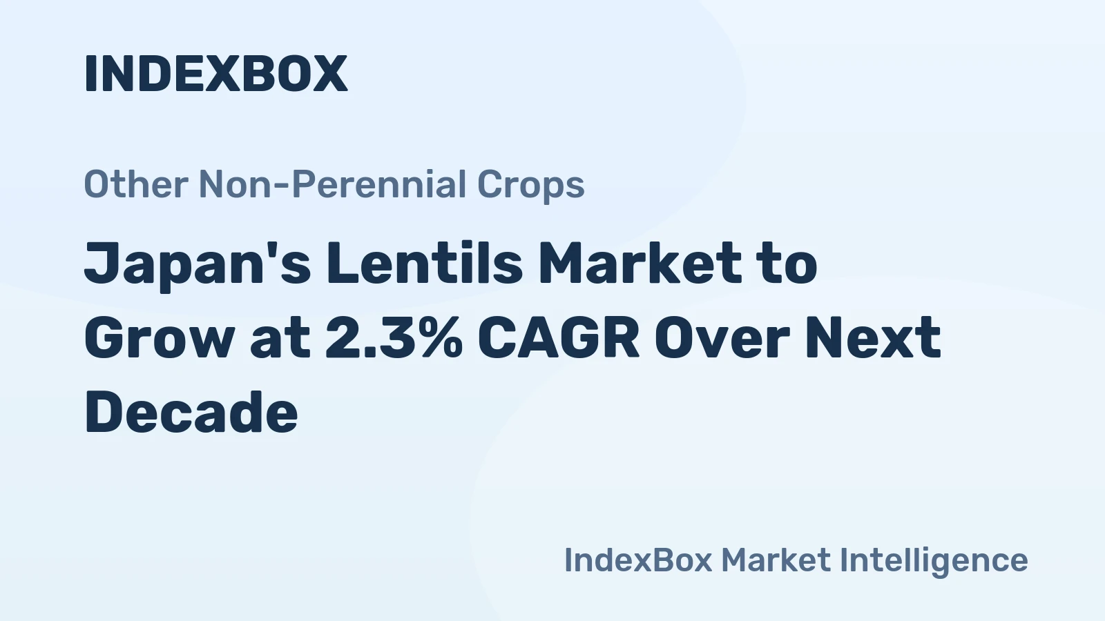 Japan's Lentils Market to Grow at 2.3% CAGR Over Next Decade