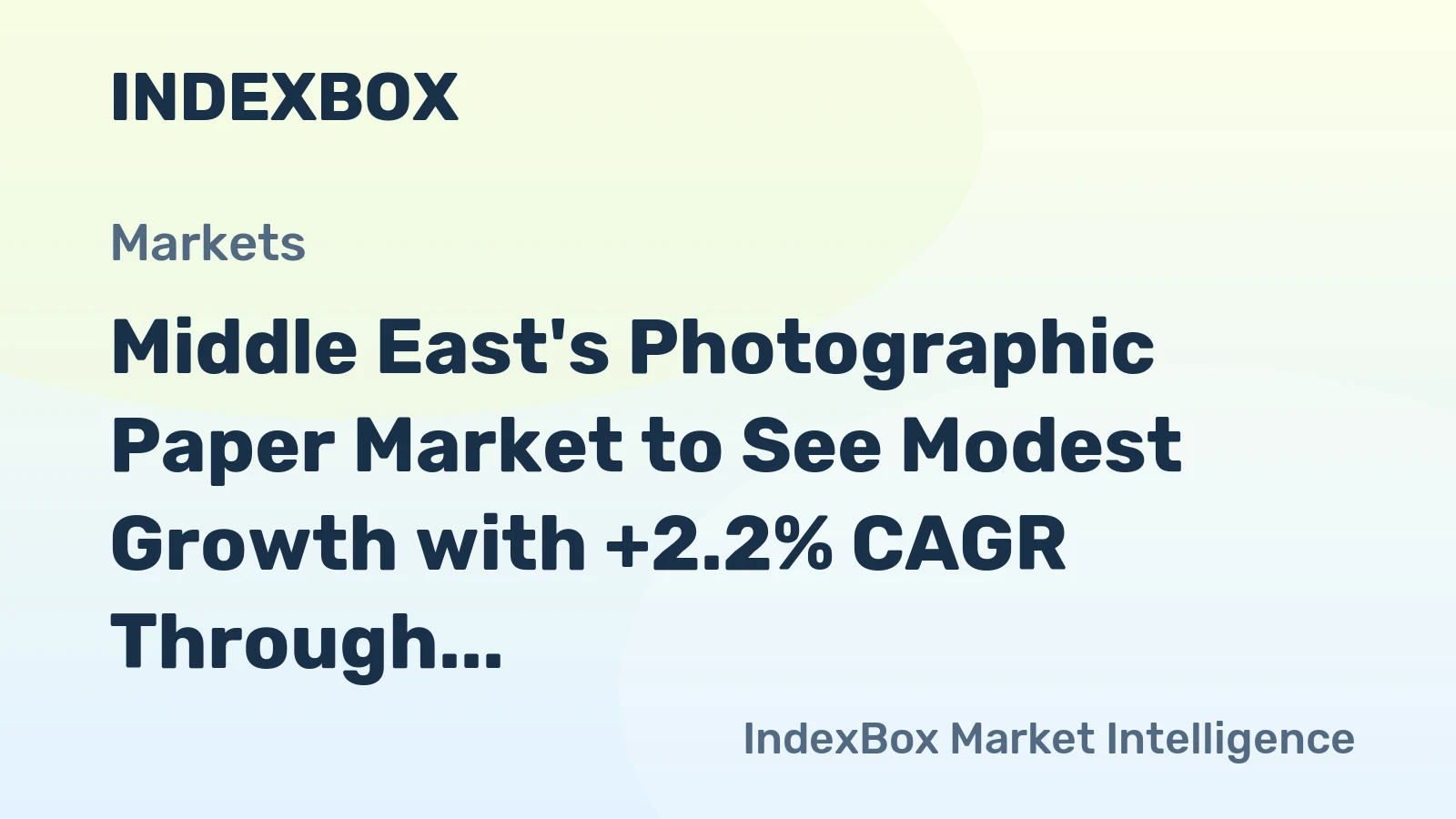 Middle East's Photographic Paper Market to See Modest Growth with +2.2% CAGR Through 2035