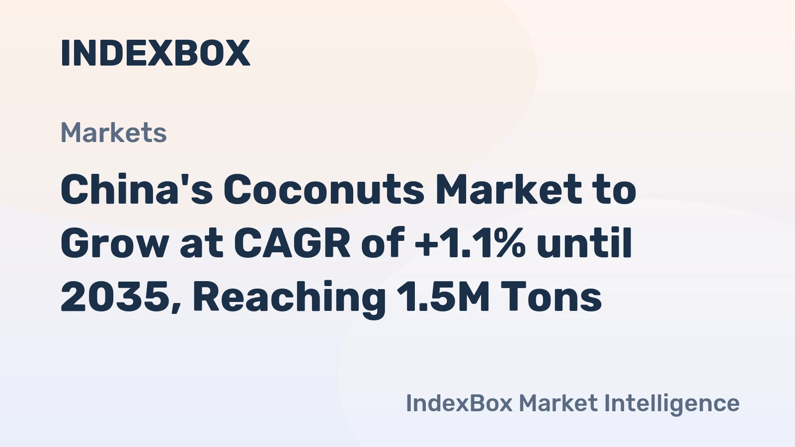 China's Coconuts Market to Grow at CAGR of +1.1% until 2035, Reaching 1.5M Tons