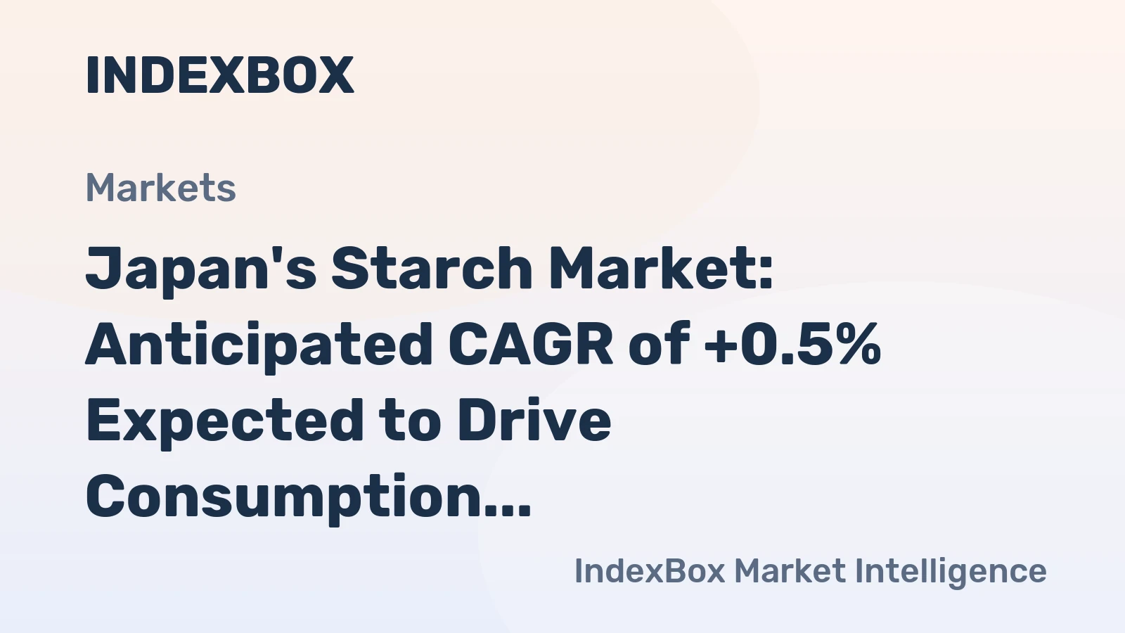 Japan's Starch Market: Anticipated CAGR of +0.5% Expected to Drive Consumption Trend Over Next Decade