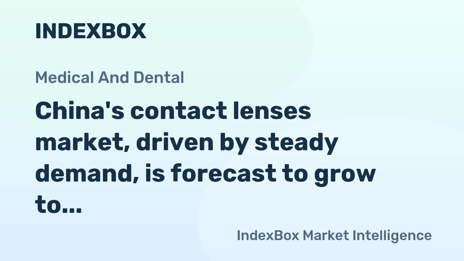 China's contact lenses market, driven by steady demand, is forecast to grow to 1.7B units in volume and $707M in value by 2035.