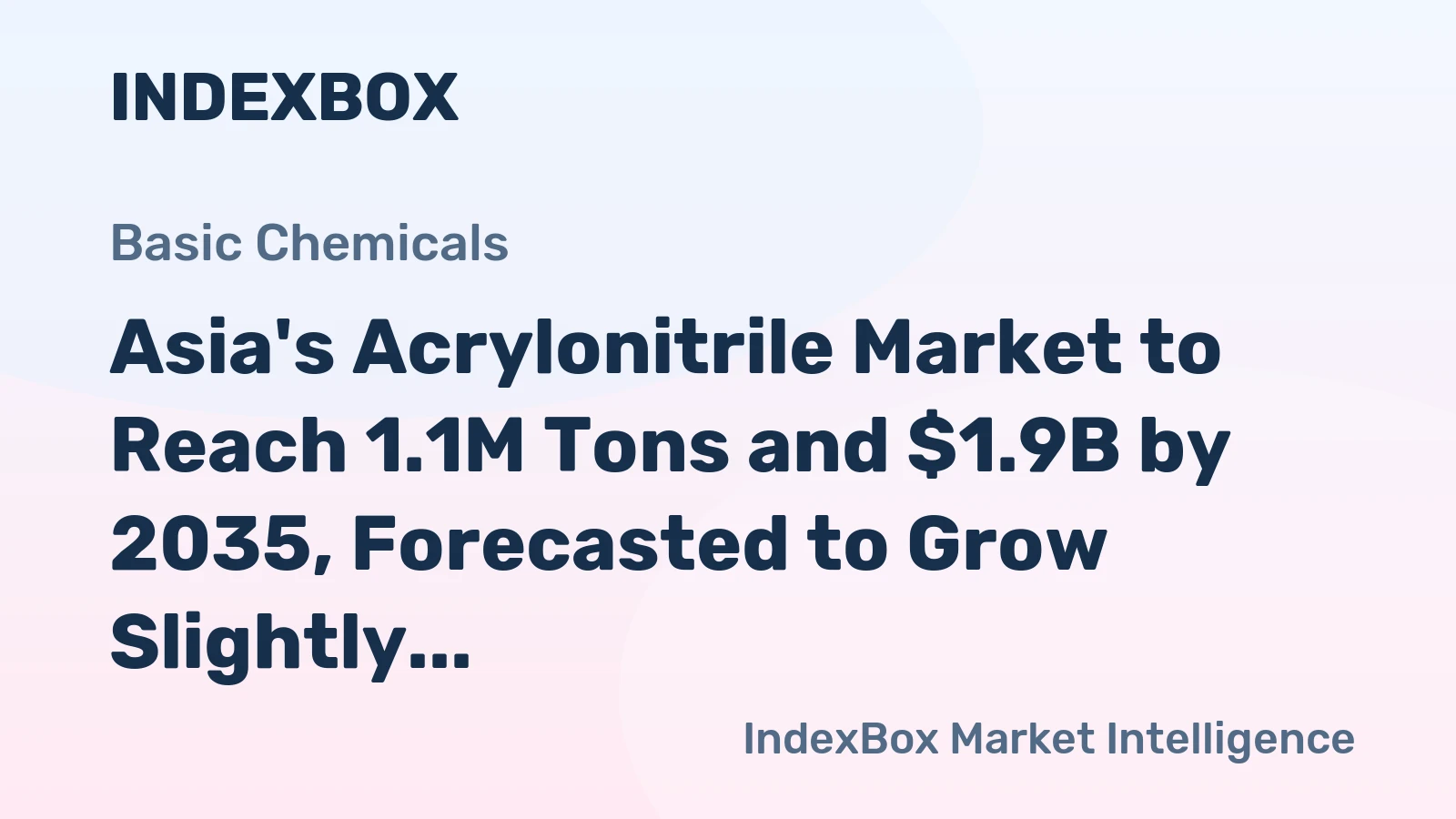 Asia's Acrylonitrile Market to Reach 1.1M Tons and $1.9B by 2035, Forecasted to Grow Slightly