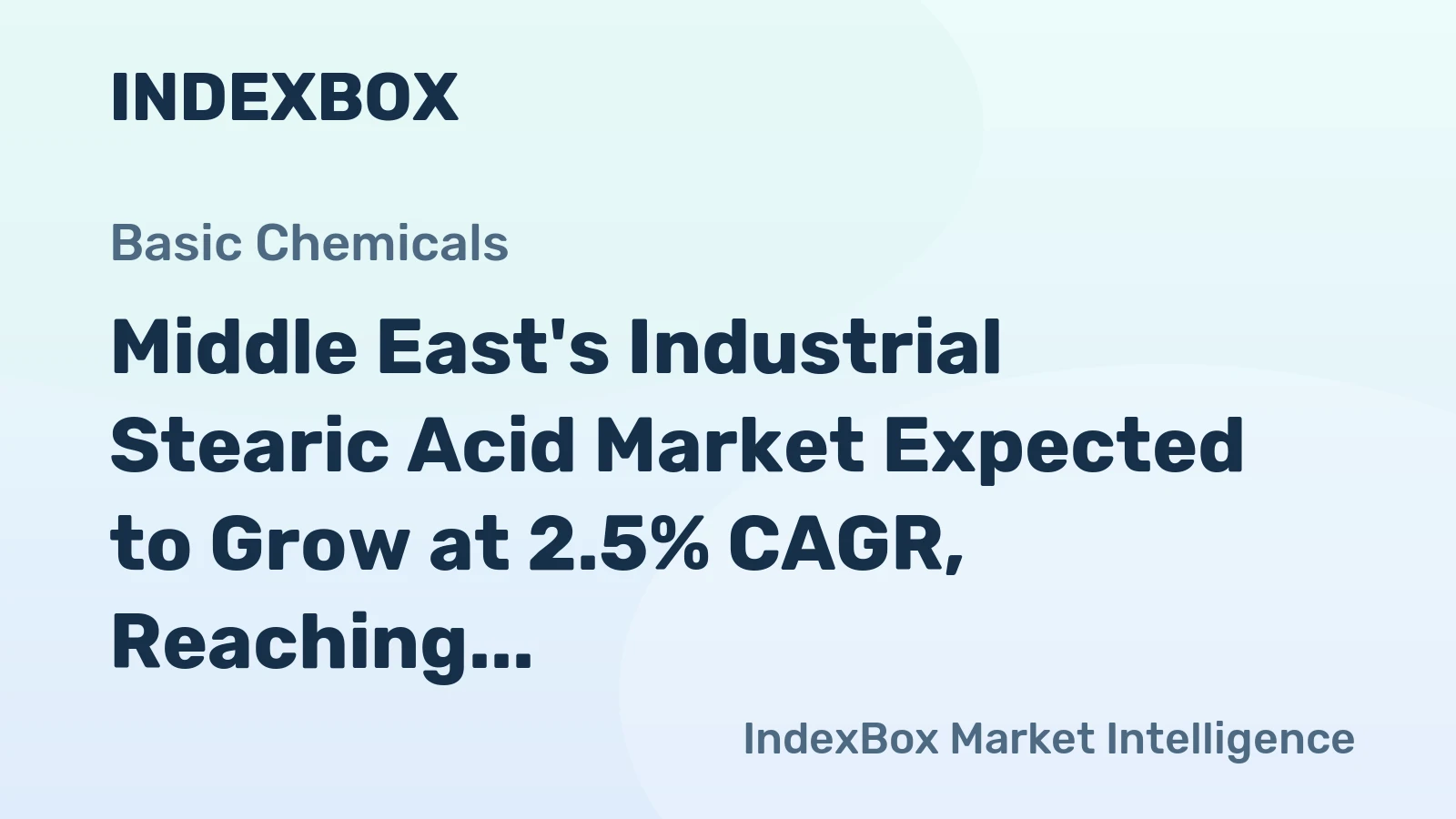 Middle East's Industrial Stearic Acid Market Expected to Grow at 2.5% CAGR, Reaching $256M by 2035