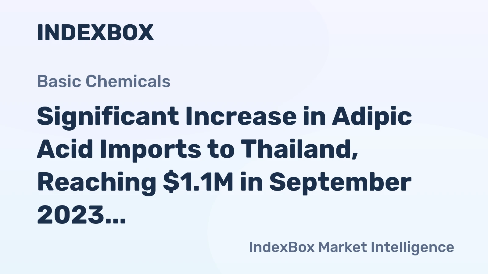 Significant Increase in Adipic Acid Imports to Thailand, Reaching $1.1M in September 2023
