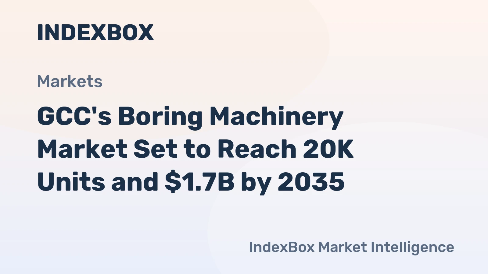 GCC's Boring Machinery Market Set to Reach 20K Units and $1.7B by 2035