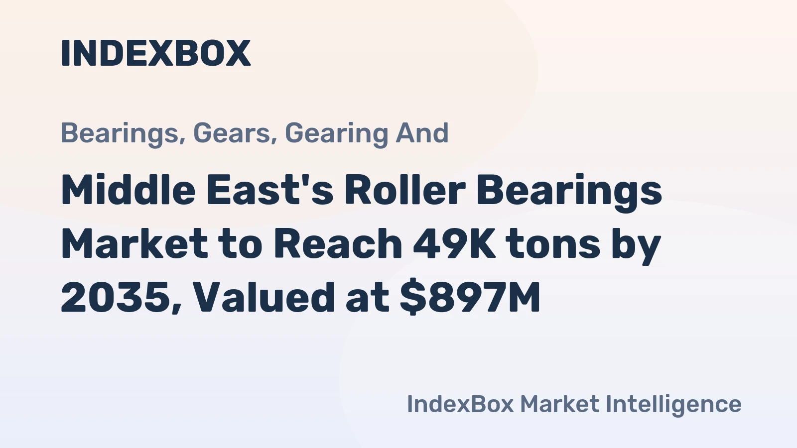 Middle East's Roller Bearings Market to Reach 49K tons by 2035, Valued at $897M