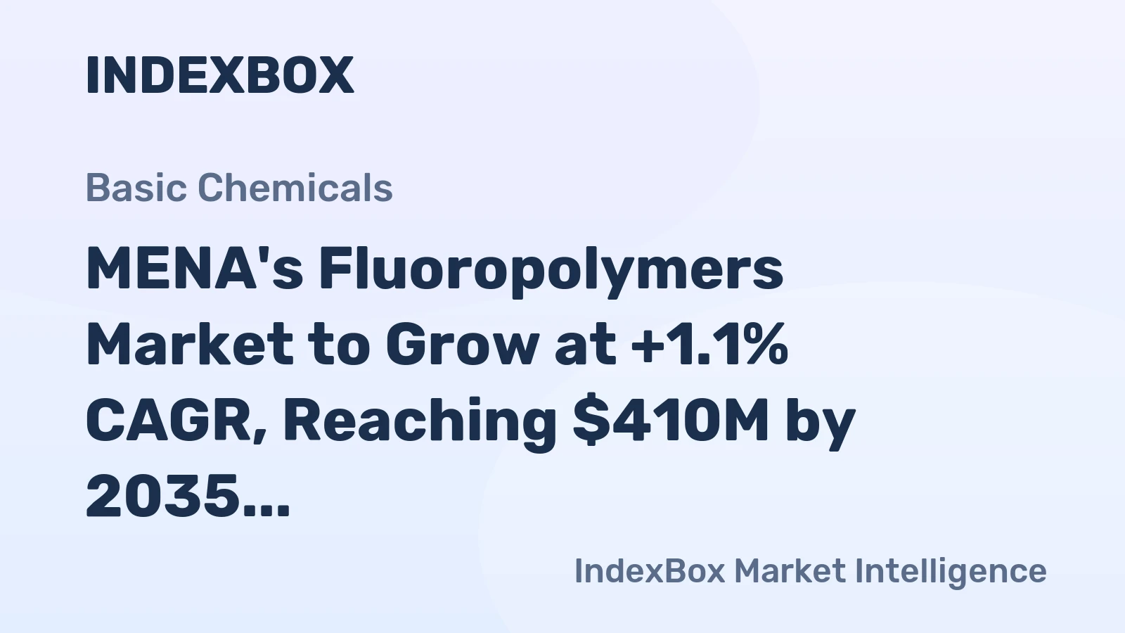 MENA's Fluoropolymers Market to Grow at +1.1% CAGR, Reaching $410M by 2035