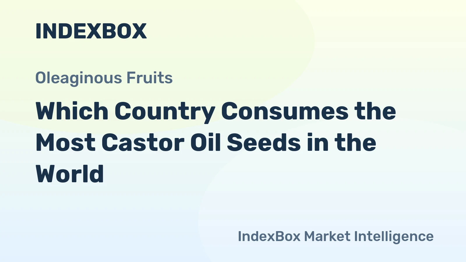 Which Country Consumes the Most Castor Oil Seeds in the World?