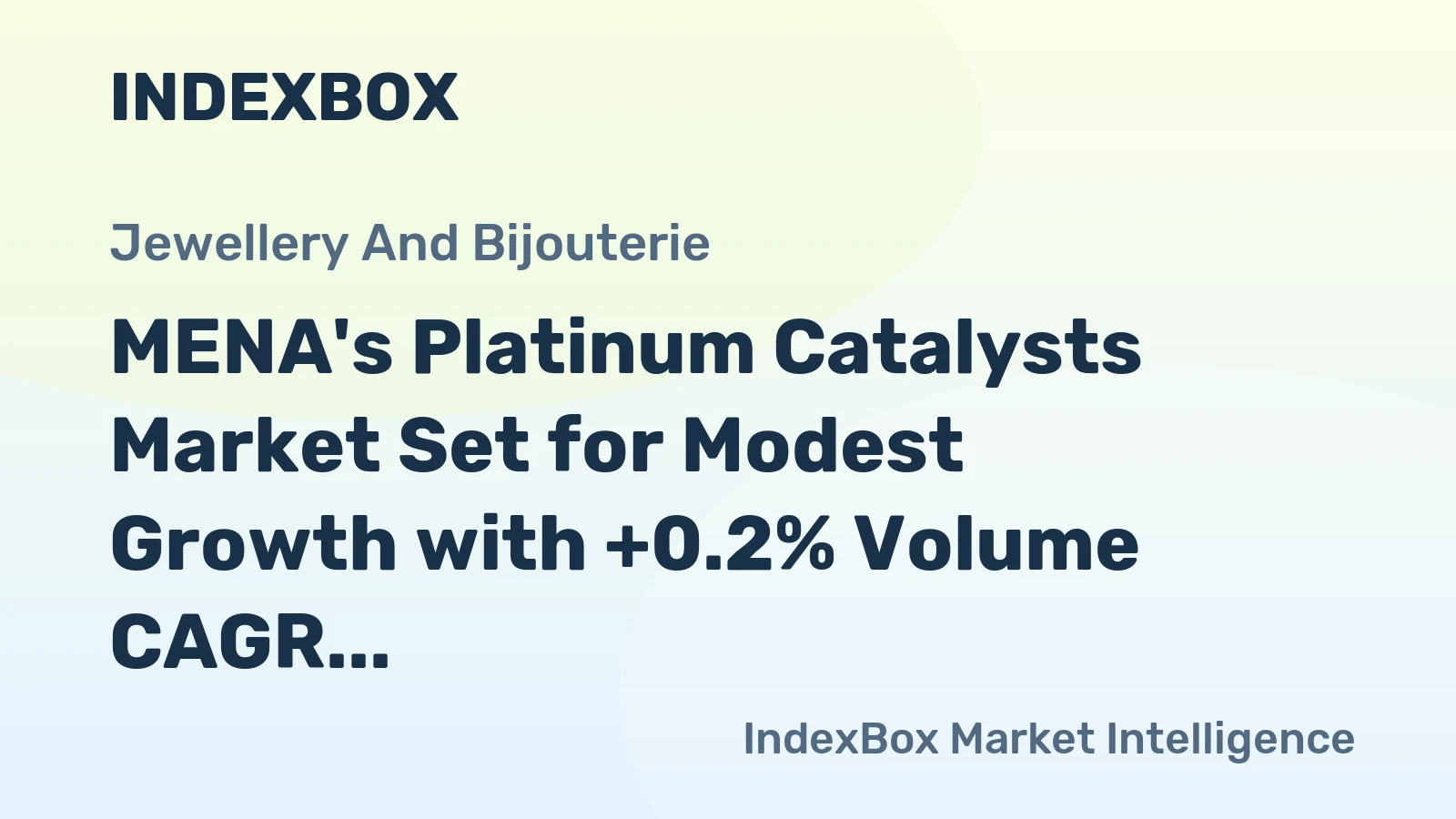 MENA's Platinum Catalysts Market Set for Modest Growth with +0.2% Volume CAGR