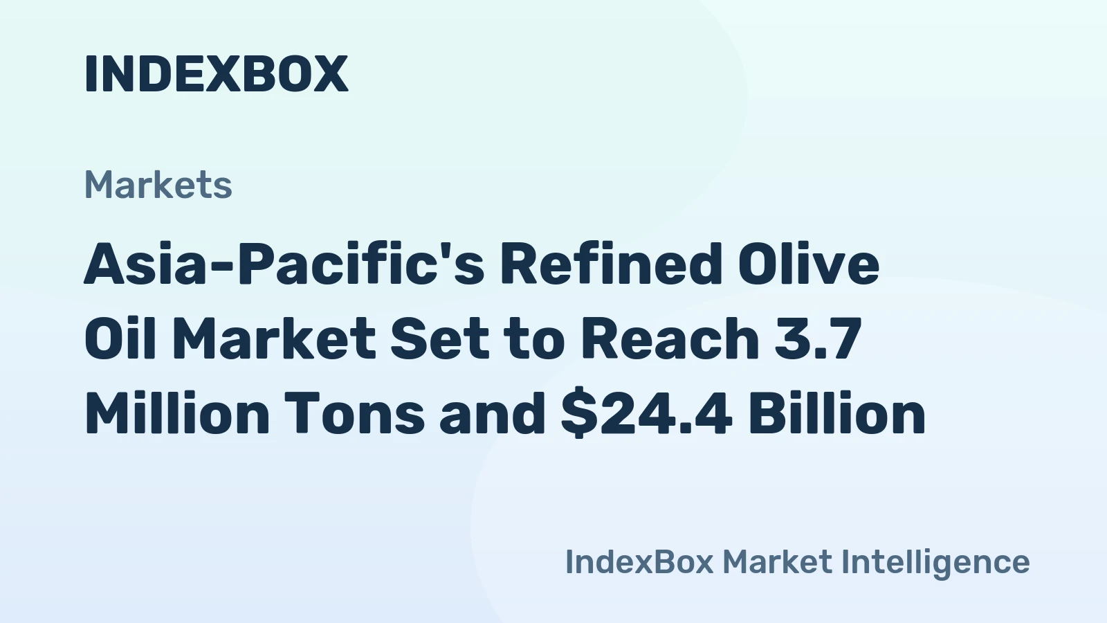 Asia-Pacific's Refined Olive Oil Market Set to Reach 3.7 Million Tons and $24.4 Billion