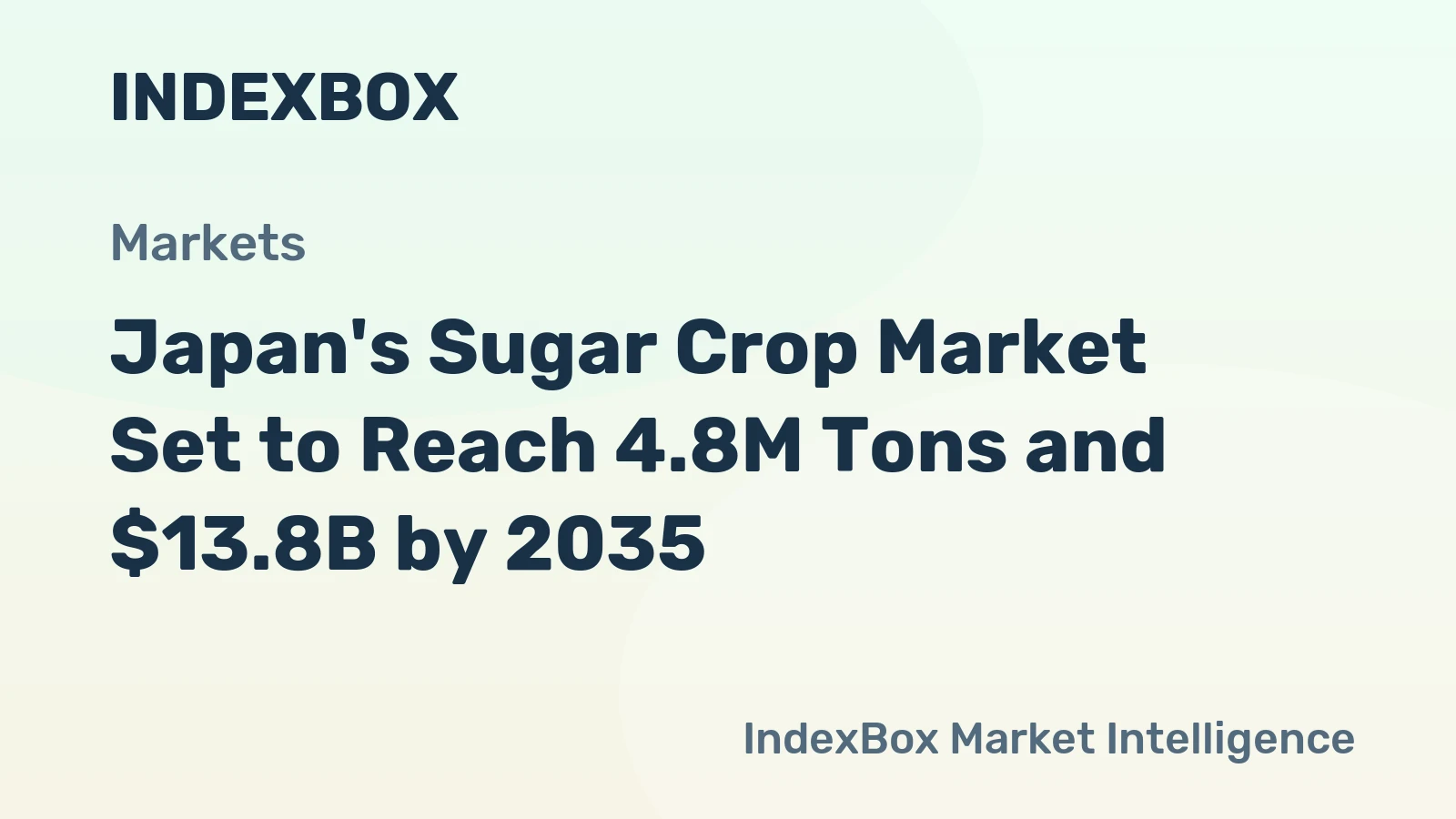Japan's Sugar Crop Market Set to Reach 4.8M Tons and $13.8B by 2035