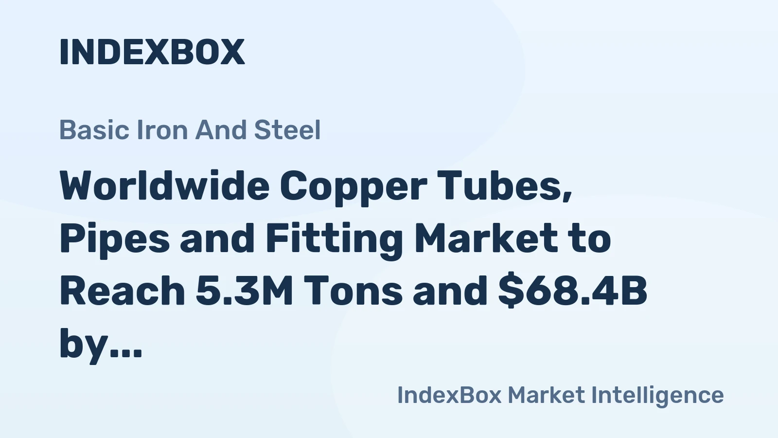Worldwide Copper Tubes, Pipes and Fitting Market to Reach 5.3M Tons and $68.4B by 2030