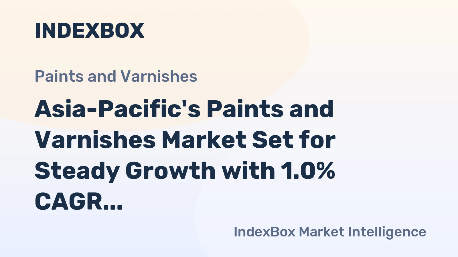 Asia-Pacific's Paints and Varnishes Market Set for Steady Growth with 1.0% CAGR in Value Through 2035
