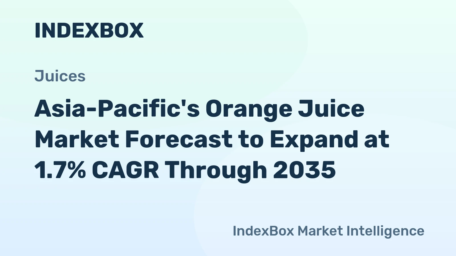 Asia-Pacific's Orange Juice Market Forecast to Expand at 1.7% CAGR Through 2035