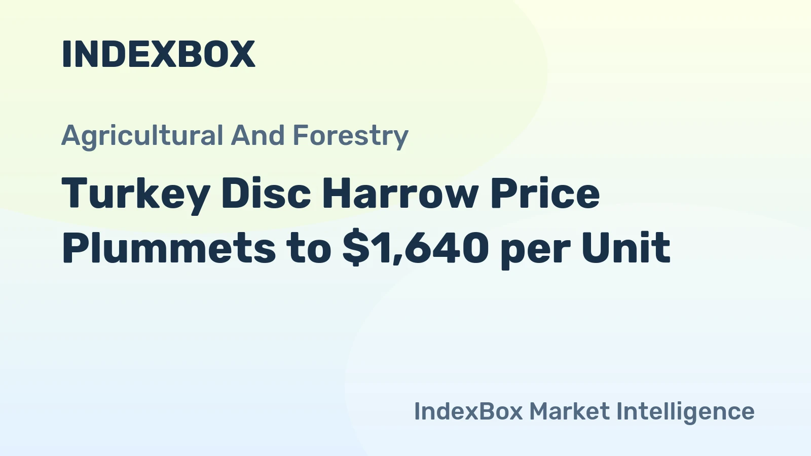 Turkey Disc Harrow Price Plummets to $1,640 per Unit