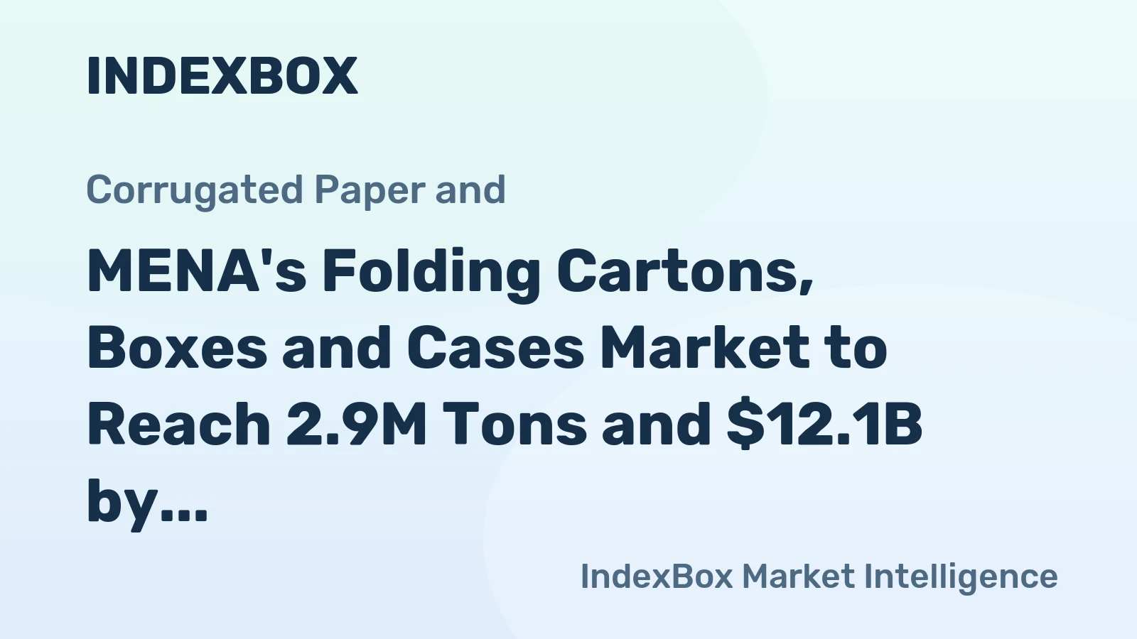 MENA's Folding Cartons, Boxes and Cases Market to Reach 2.9M Tons and $12.1B by 2035
