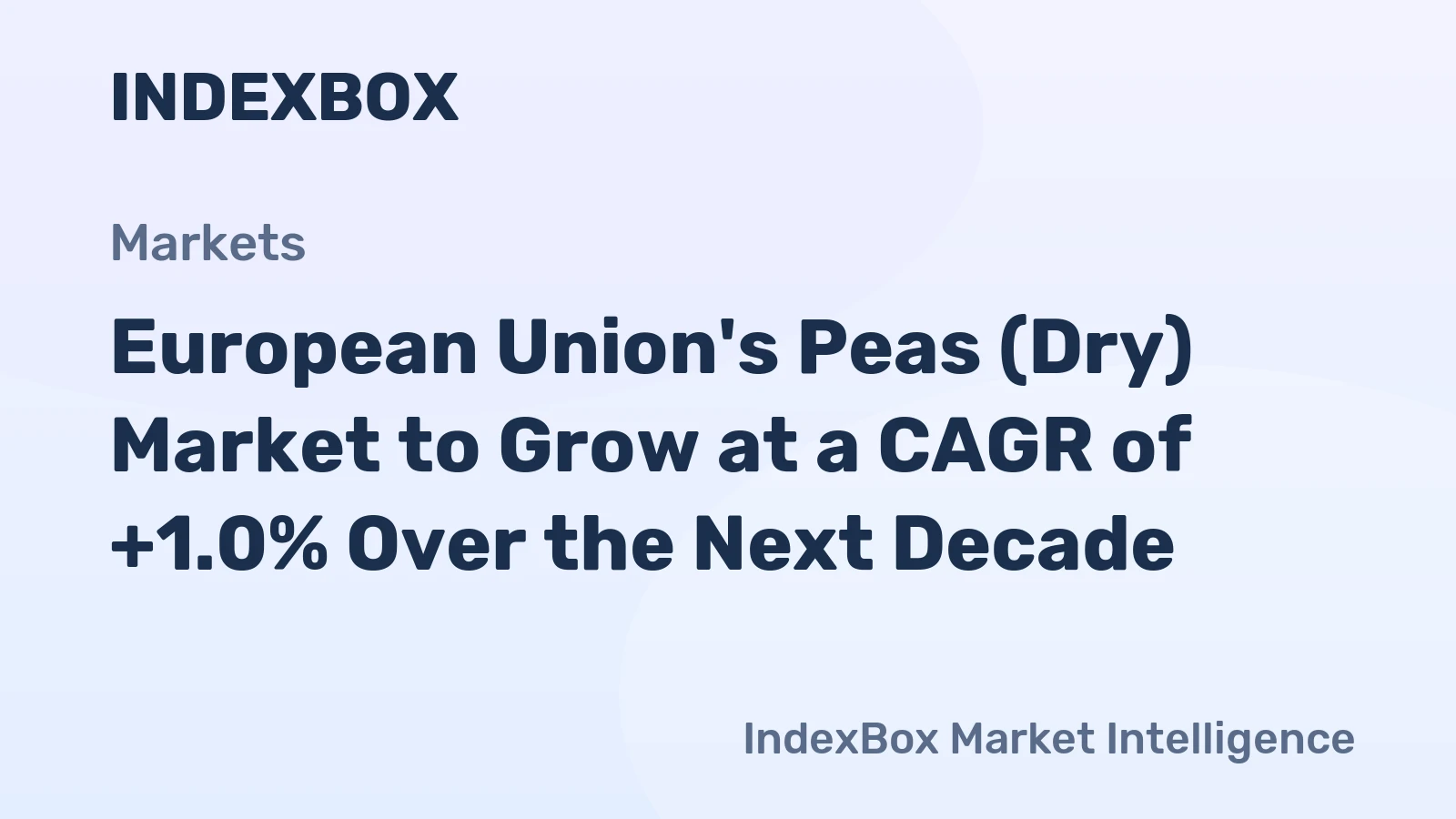 European Union's Peas (Dry) Market to Grow at a CAGR of +1.0% Over the Next Decade