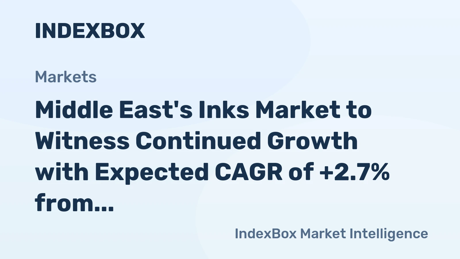 Middle East's Inks Market to Witness Continued Growth with Expected CAGR of +2.7% from 2024 to 2035