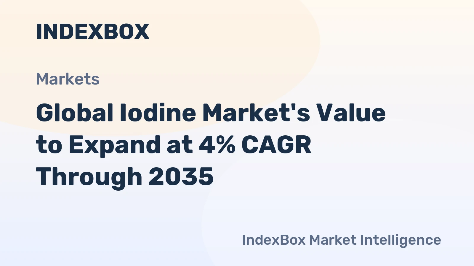 Global Iodine Market's Value to Expand at 4% CAGR Through 2035
