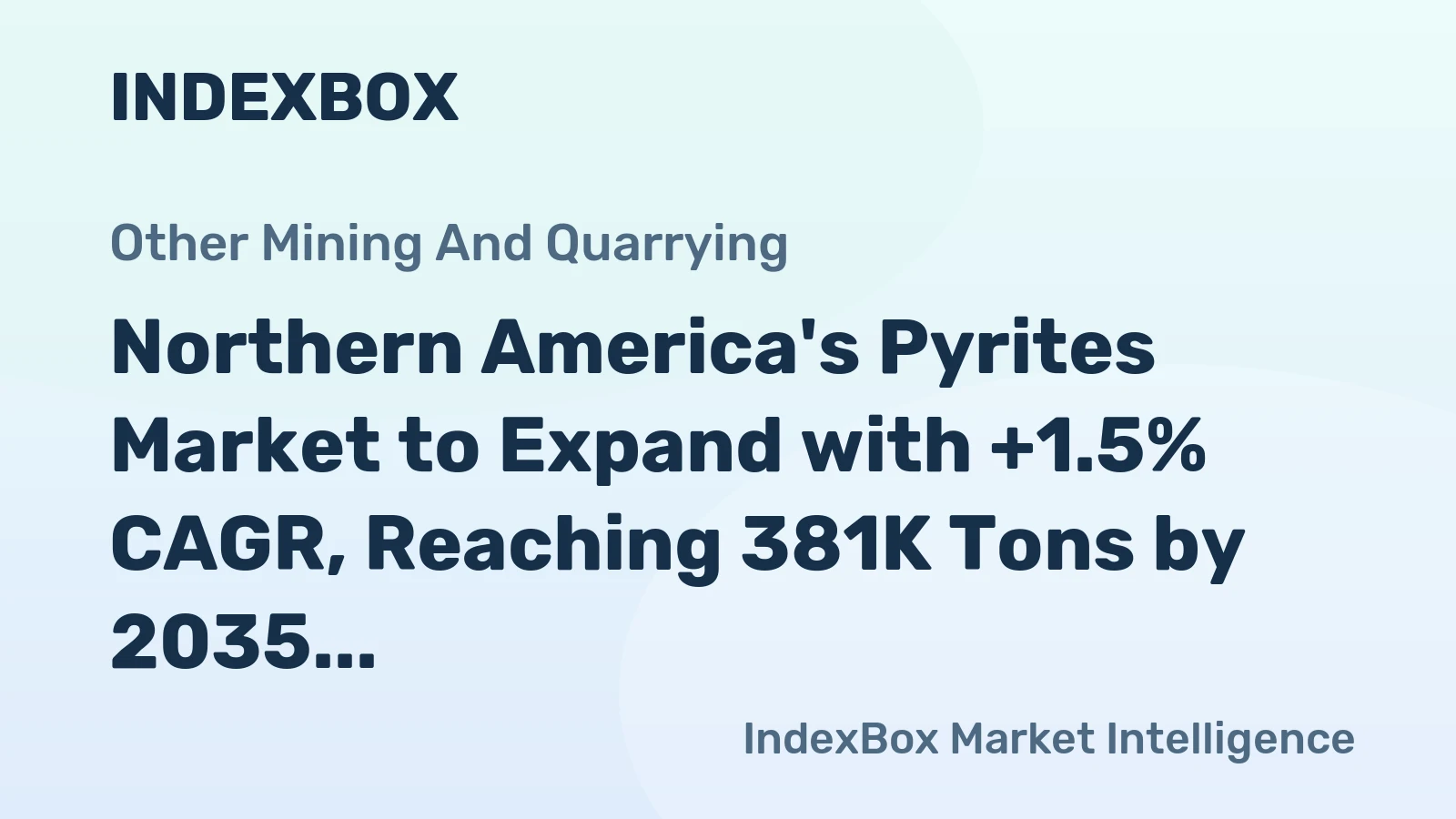 Northern America's Pyrites Market to Expand with +1.5% CAGR, Reaching 381K Tons by 2035