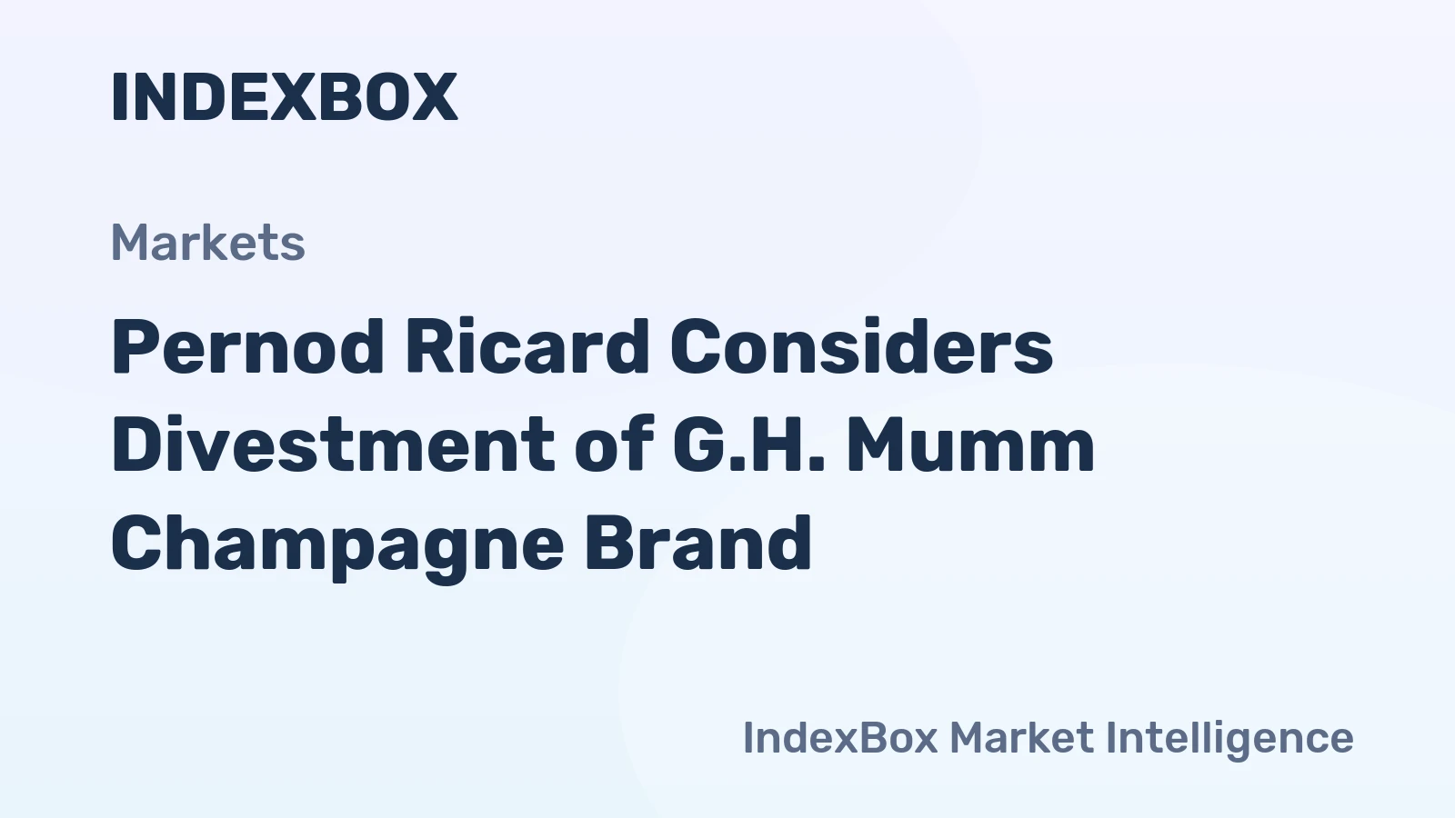Pernod Ricard Considers Divestment of G.H. Mumm Champagne Brand