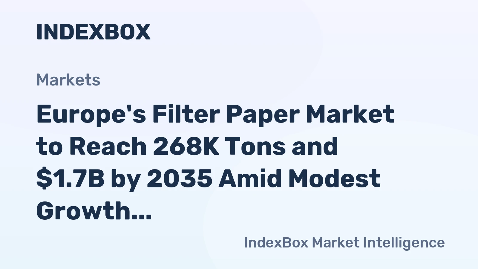Europe's Filter Paper Market to Reach 268K Tons and $1.7B by 2035 Amid Modest Growth