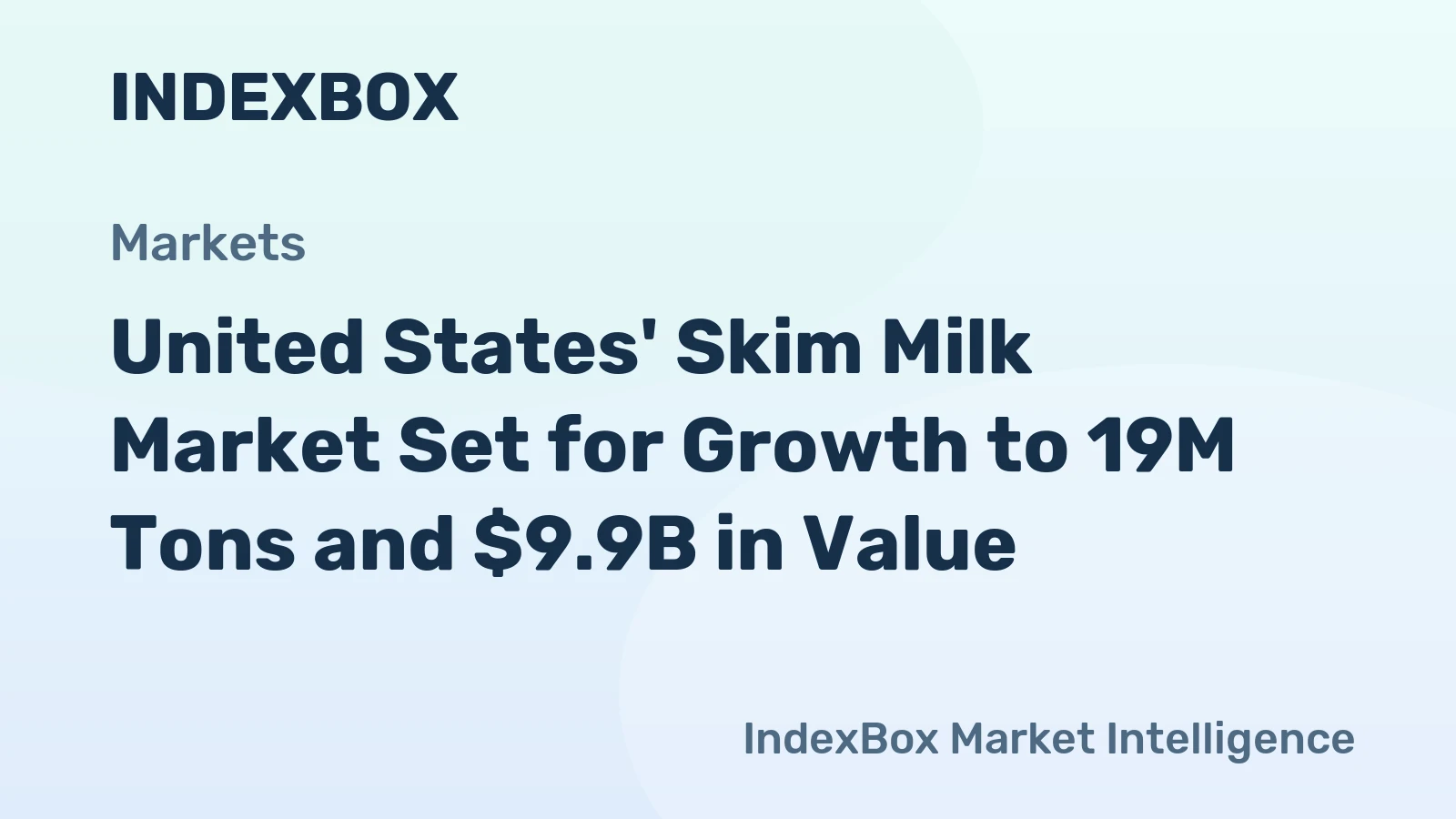 United States' Skim Milk Market Set for Growth to 19M Tons and $9.9B in Value