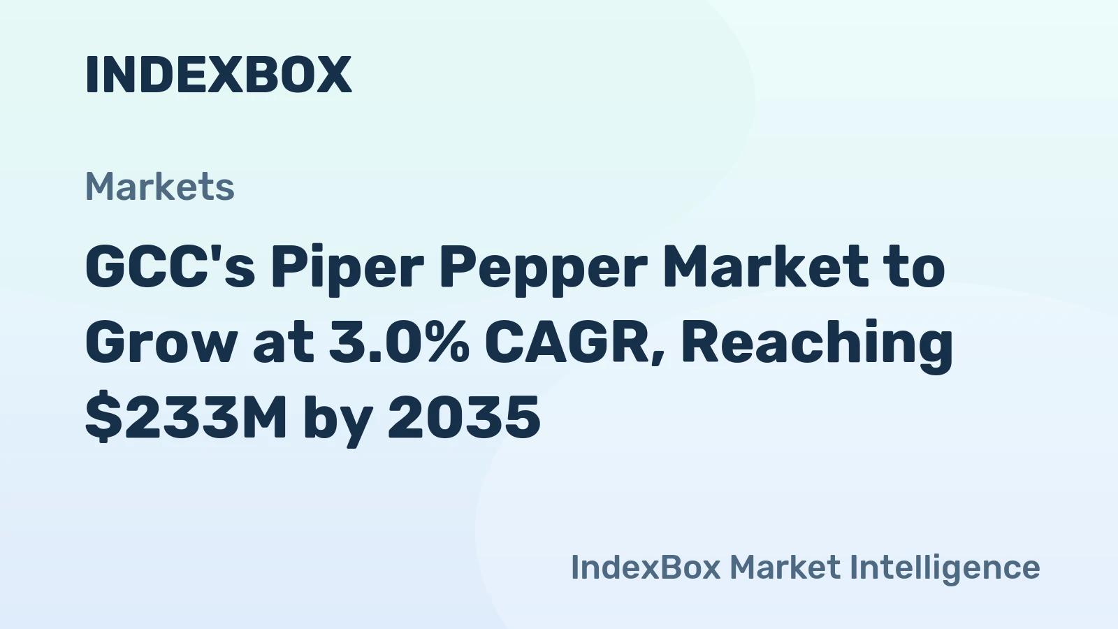 GCC's Piper Pepper Market to Grow at 3.0% CAGR, Reaching $233M by 2035
