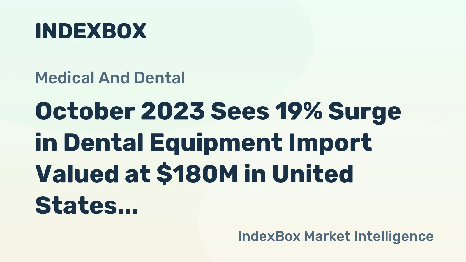 October 2023 Sees 19% Surge in Dental Equipment Import Valued at $180M in United States