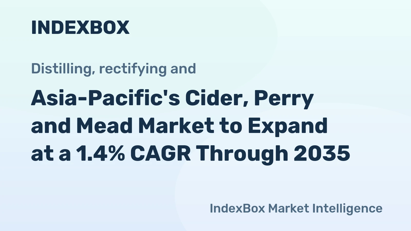 Asia-Pacific's Cider, Perry and Mead Market to Expand at a 1.4% CAGR Through 2035