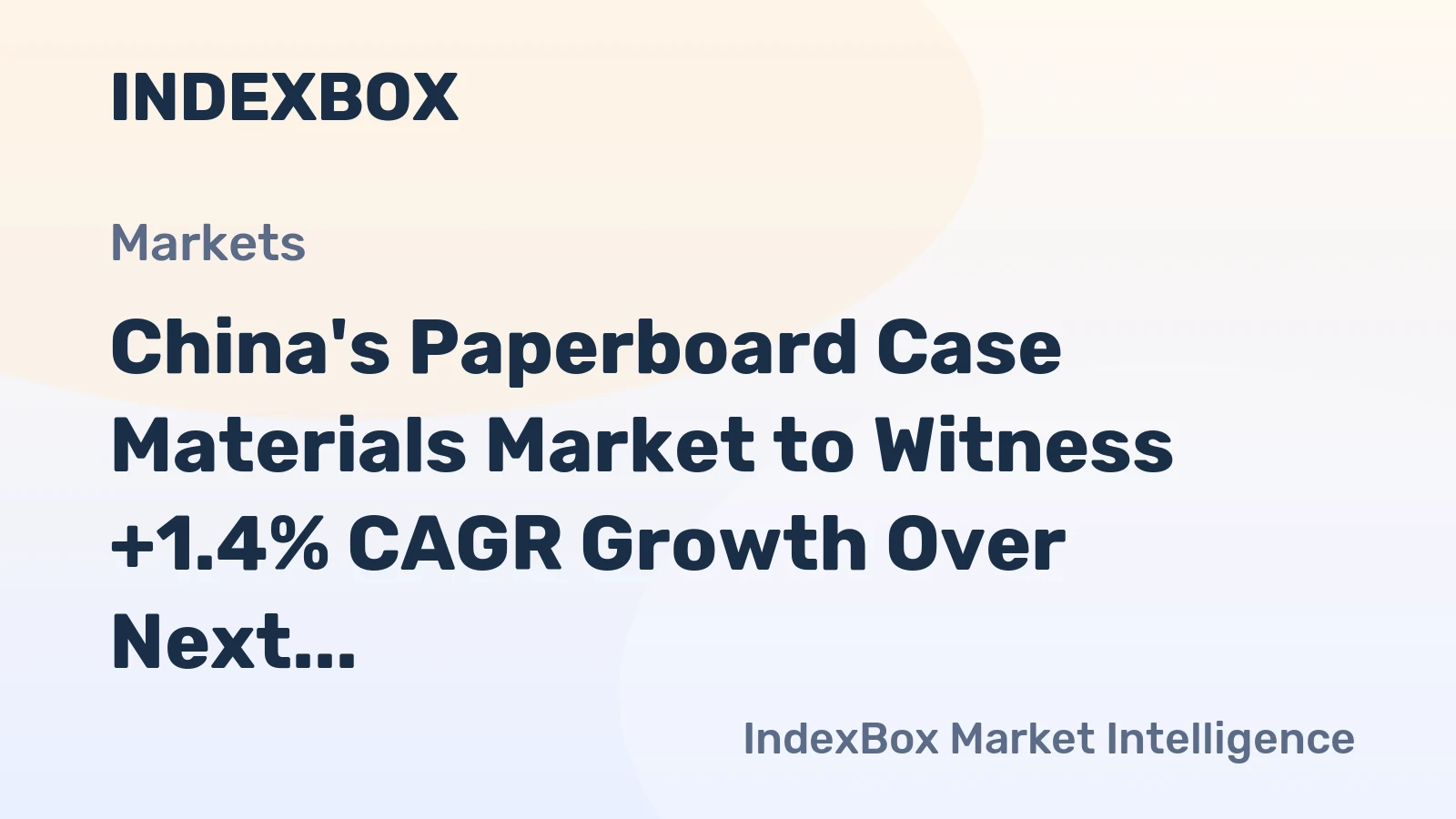 China's Paperboard Case Materials Market to Witness +1.4% CAGR Growth Over Next Decade