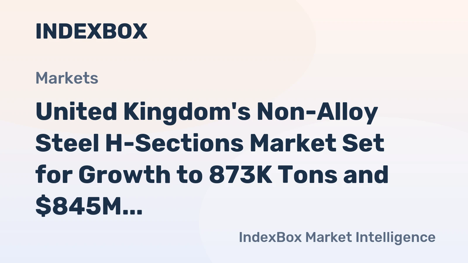 United Kingdom's Non-Alloy Steel H-Sections Market Set for Growth to 873K Tons and $845M Value