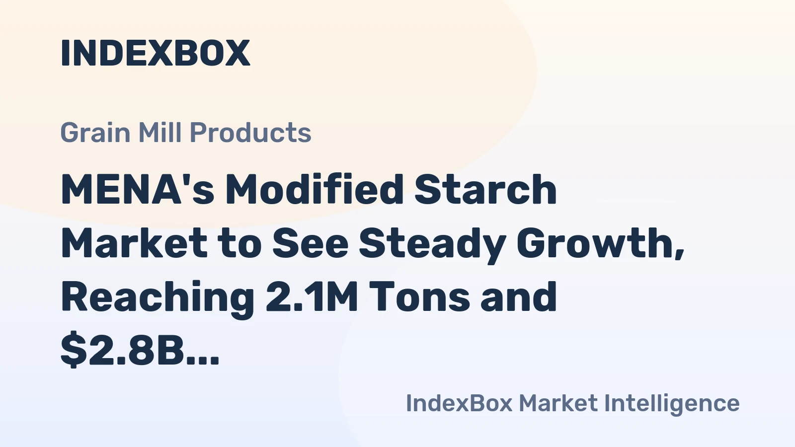 MENA's Modified Starch Market to See Steady Growth, Reaching 2.1M Tons and $2.8B by 2035