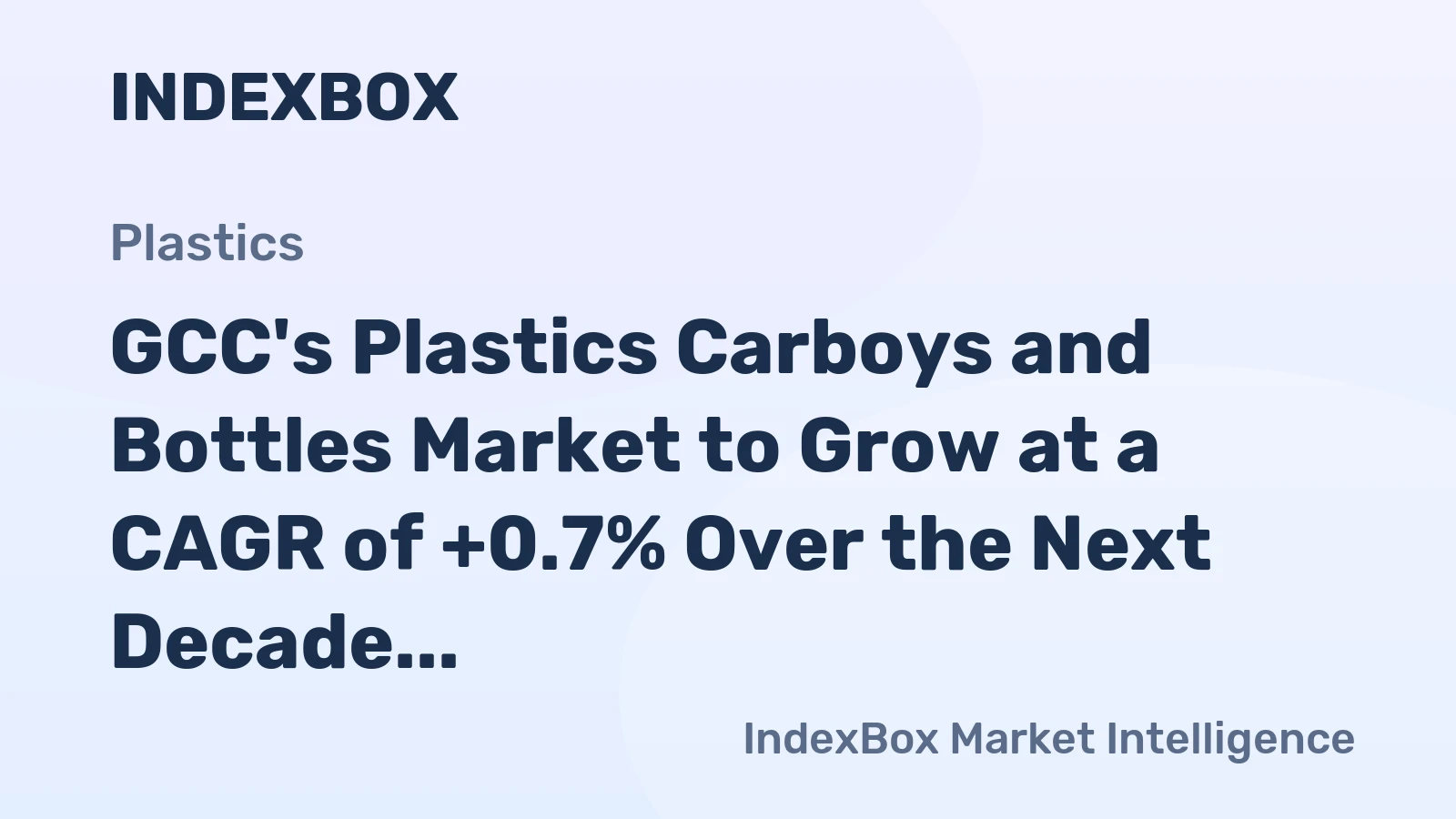 GCC's Plastics Carboys and Bottles Market to Grow at a CAGR of +0.7% Over the Next Decade