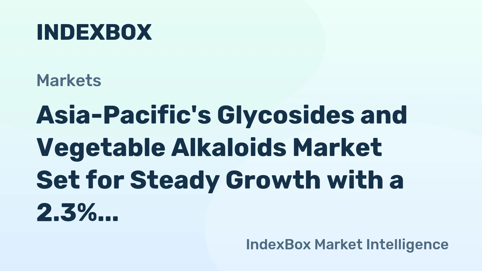 Asia-Pacific's Glycosides and Vegetable Alkaloids Market Set for Steady Growth with a 2.3% CAGR in Value Through 2035