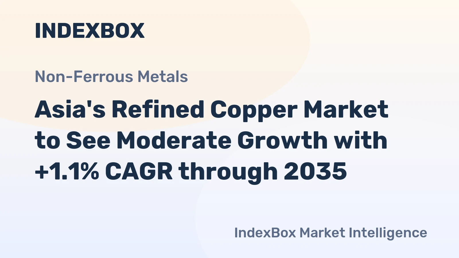 Asia's Refined Copper Market to See Moderate Growth with +1.1% CAGR through 2035