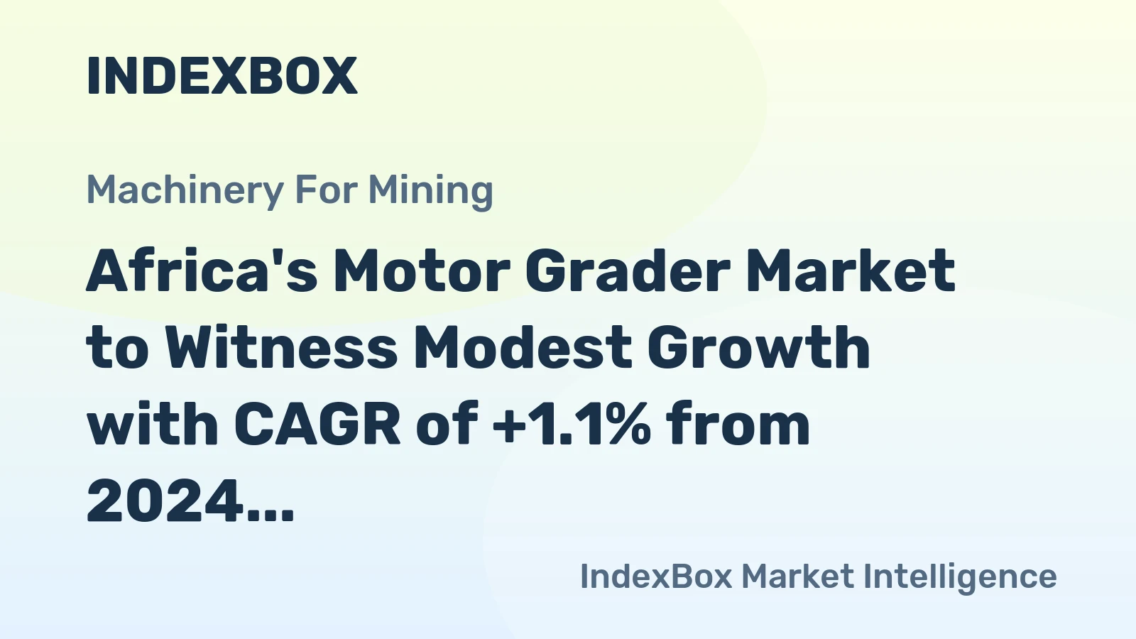 Africa's Motor Grader Market to Witness Modest Growth with CAGR of +1.1% from 2024 to 2035