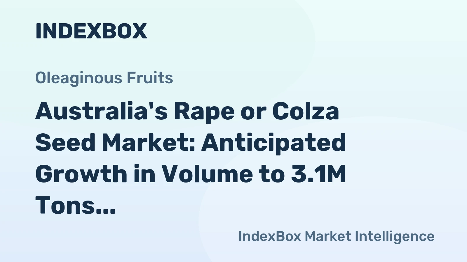 Australia's Rape or Colza Seed Market: Anticipated Growth in Volume to 3.1M Tons and Value to $1.6B by 2035