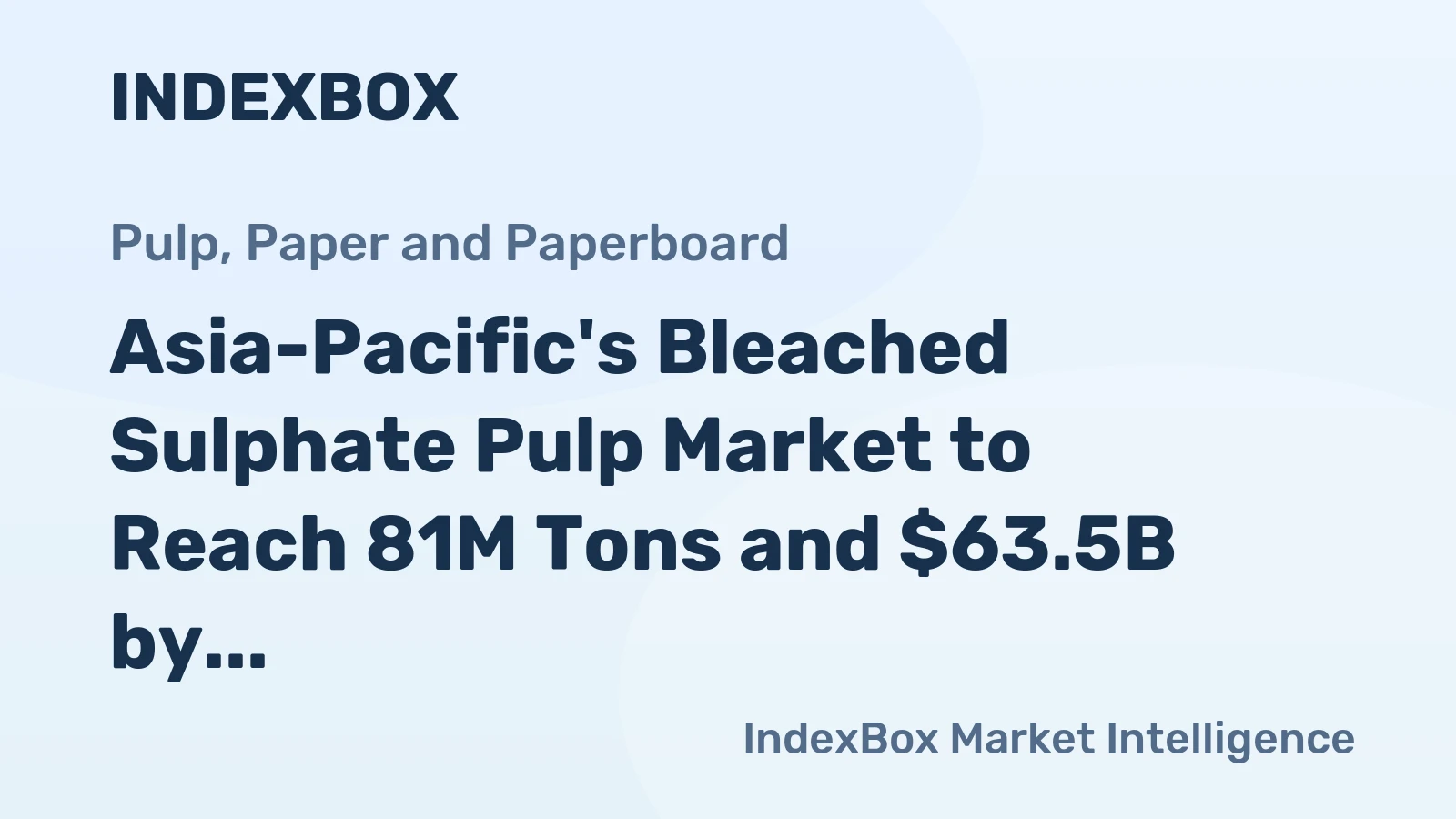 Asia-Pacific's Bleached Sulphate Pulp Market to Reach 81M Tons and $63.5B by 2035