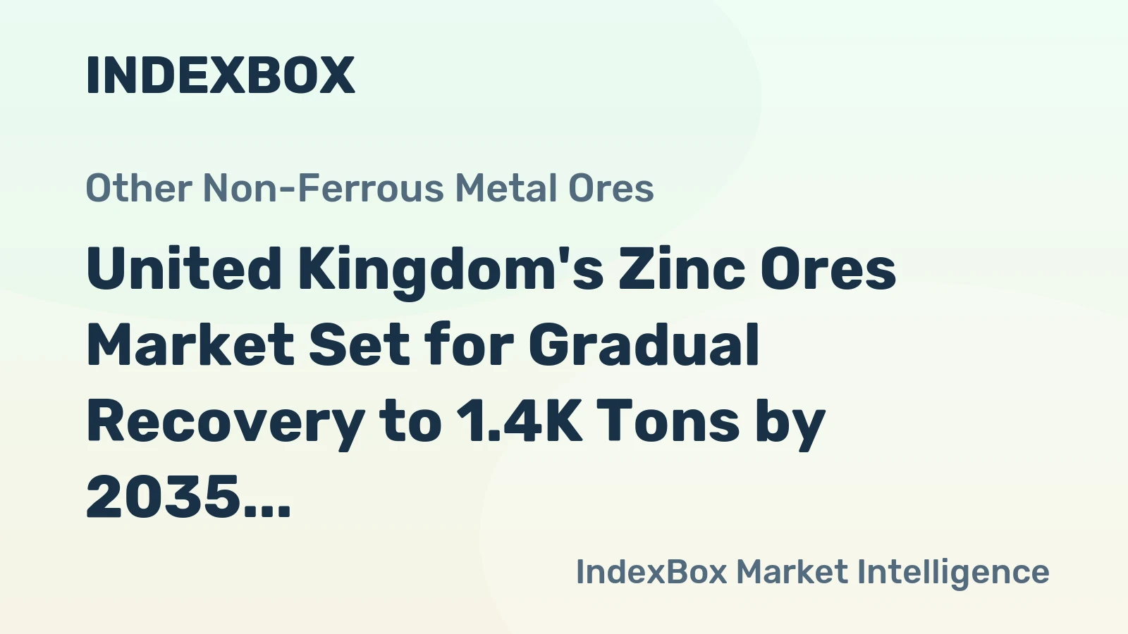 United Kingdom's Zinc Ores Market Set for Gradual Recovery to 1.4K Tons by 2035