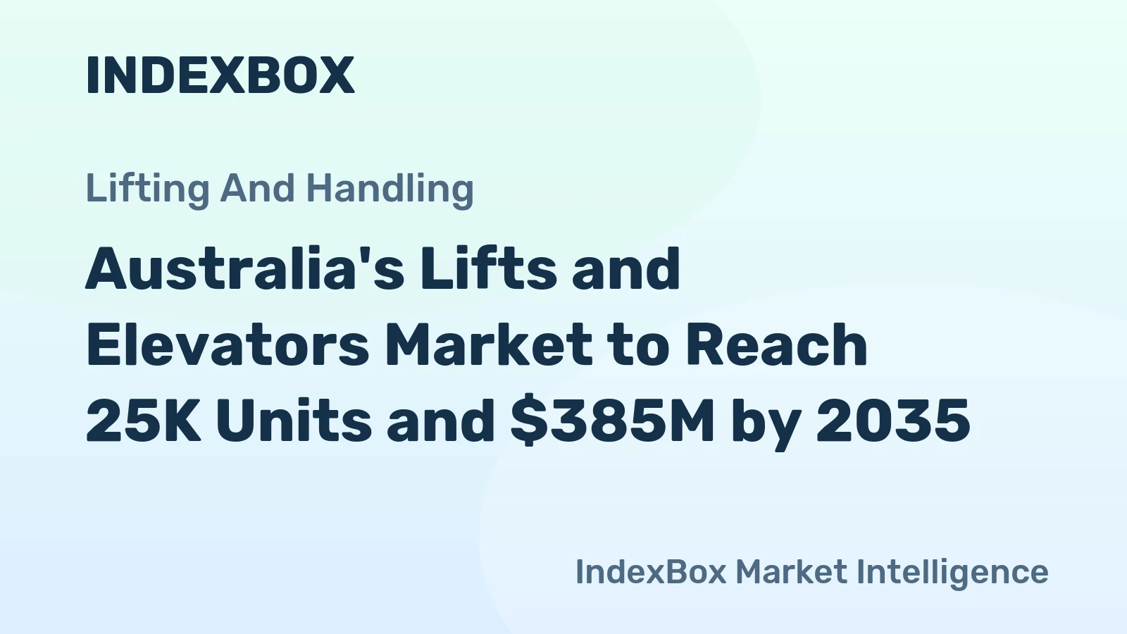 Australia's Lifts and Elevators Market to Reach 25K Units and $385M by 2035