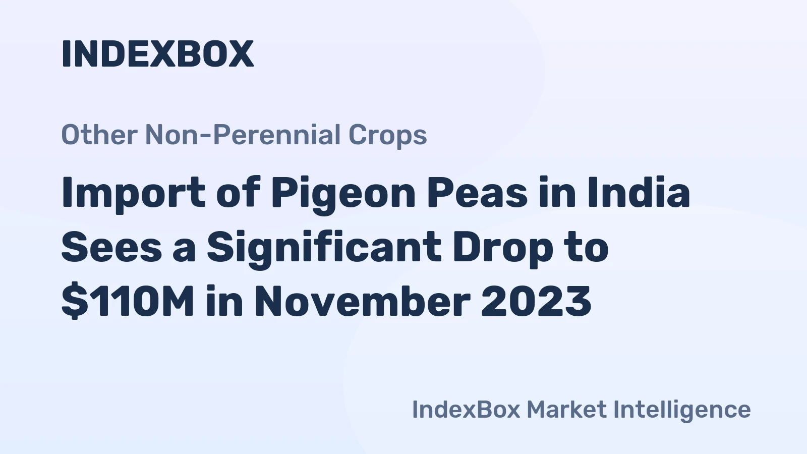 Import of Pigeon Peas in India Sees a Significant Drop to $110M in November 2023