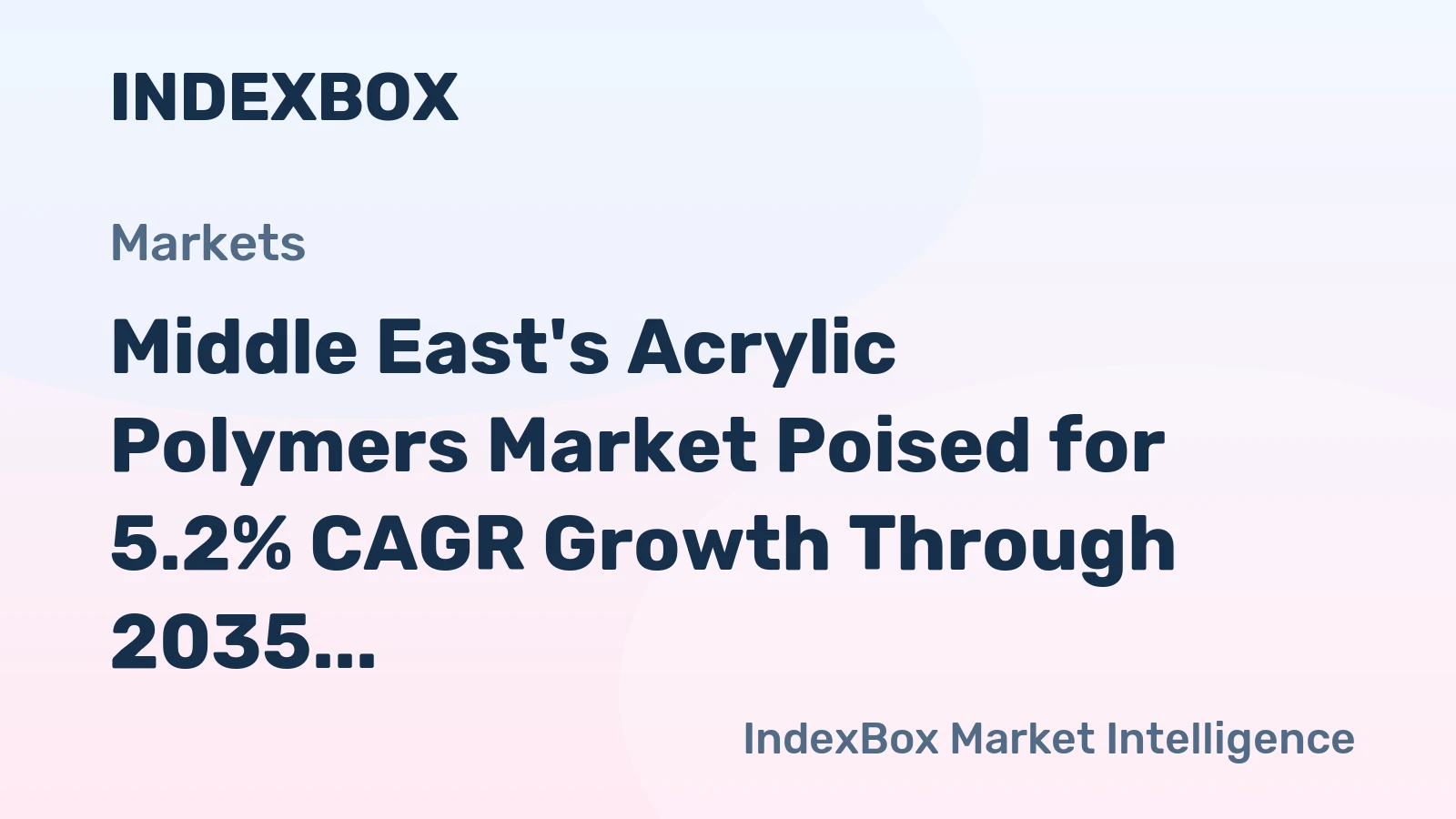 Middle East's Acrylic Polymers Market Poised for 5.2% CAGR Growth Through 2035