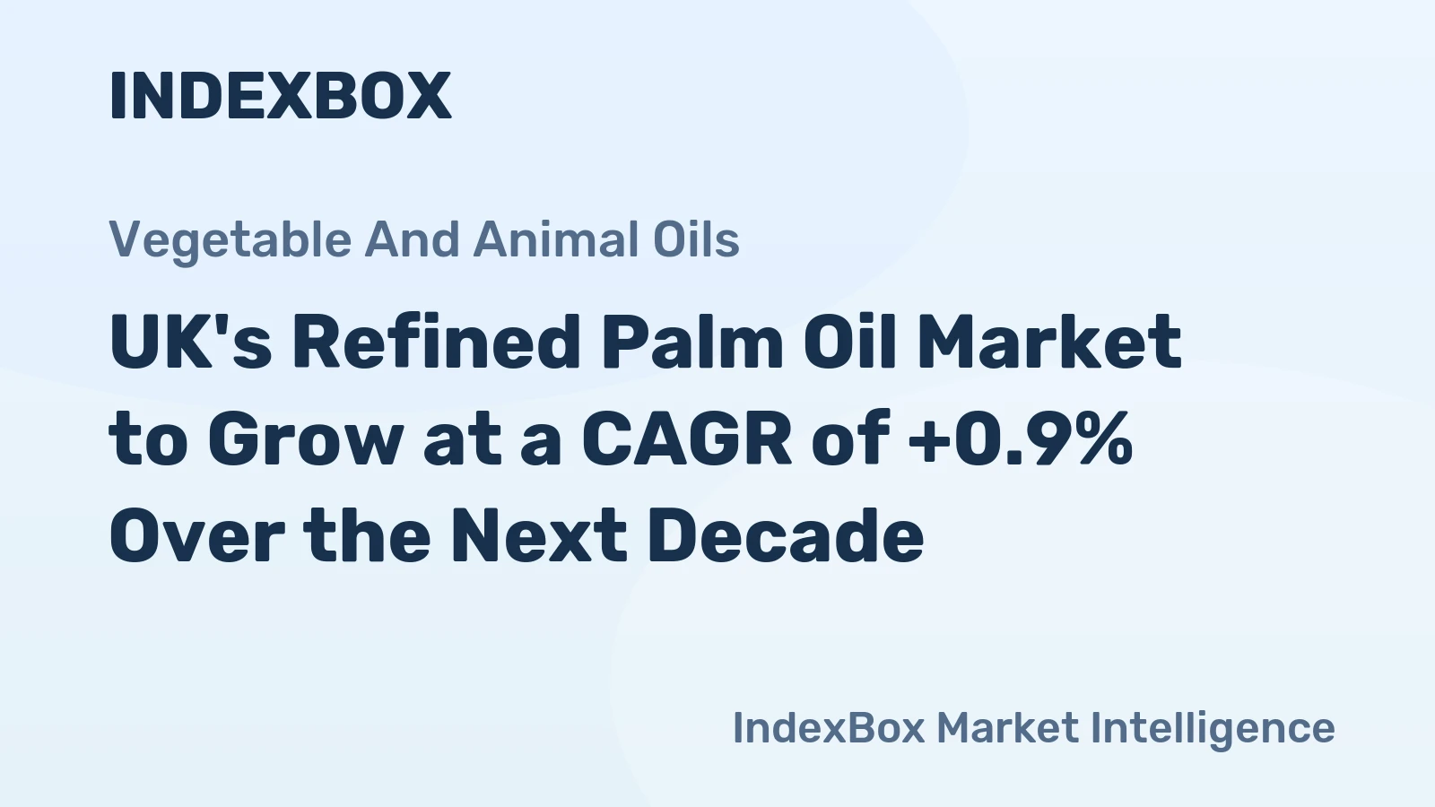 UK's Refined Palm Oil Market to Grow at a CAGR of +0.9% Over the Next Decade