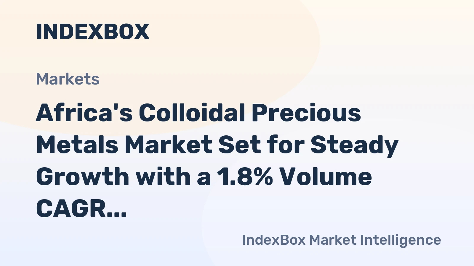 Africa's Colloidal Precious Metals Market Set for Steady Growth with a 1.8% Volume CAGR Through 2035