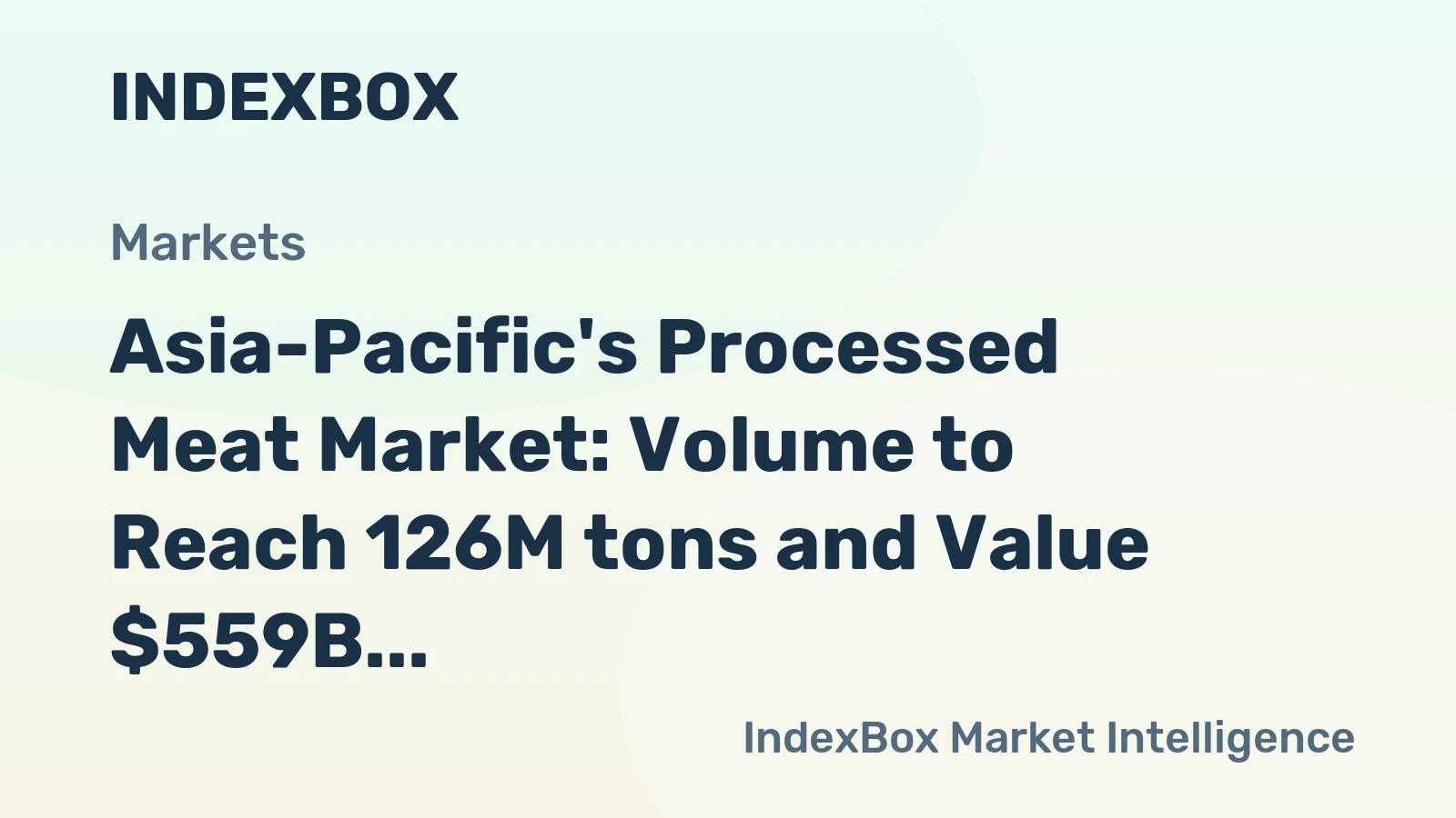 Asia-Pacific's Processed Meat Market: Volume to Reach 126M tons and Value $559B by 2035