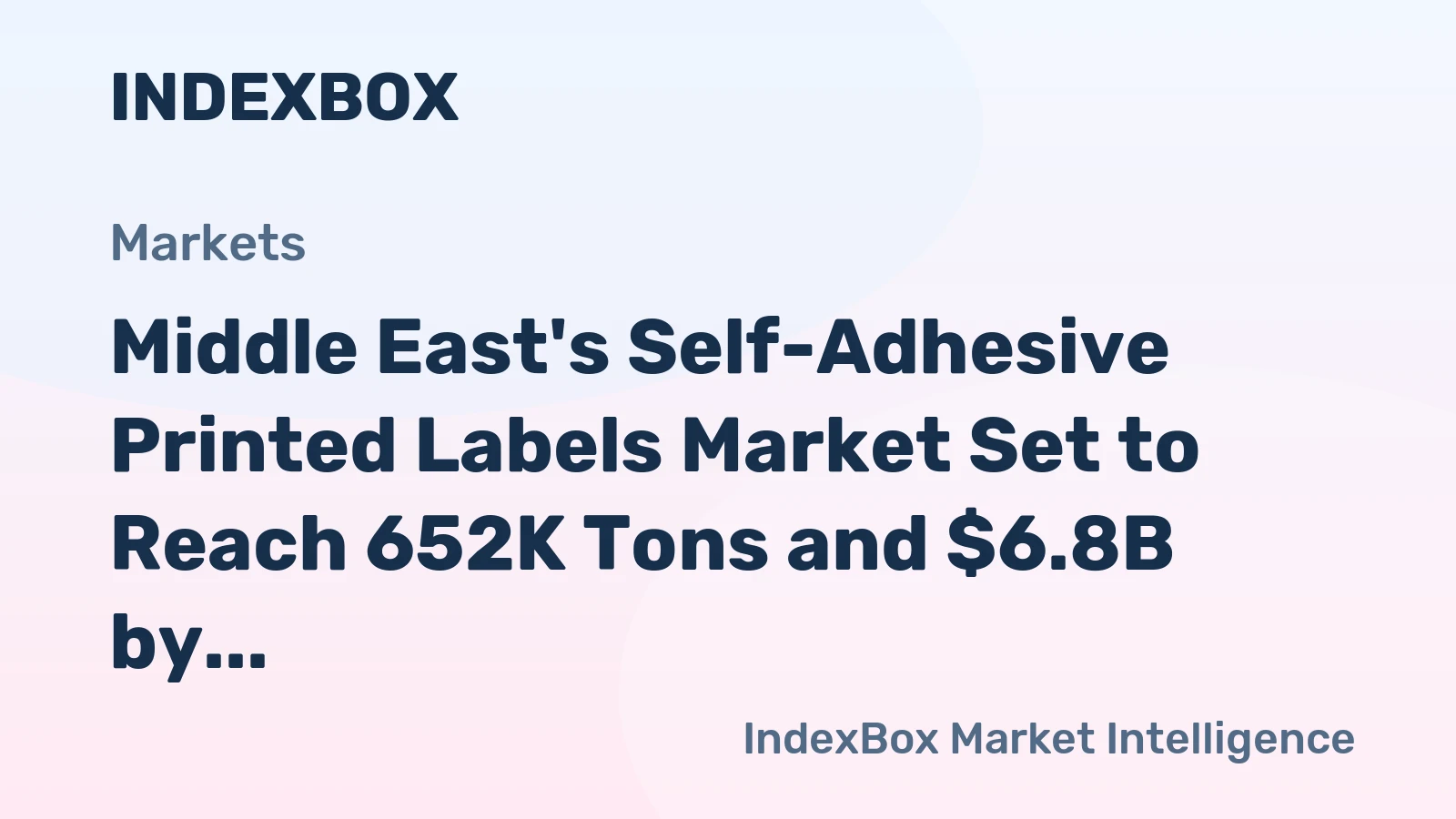 Middle East's Self-Adhesive Printed Labels Market Set to Reach 652K Tons and $6.8B by 2035