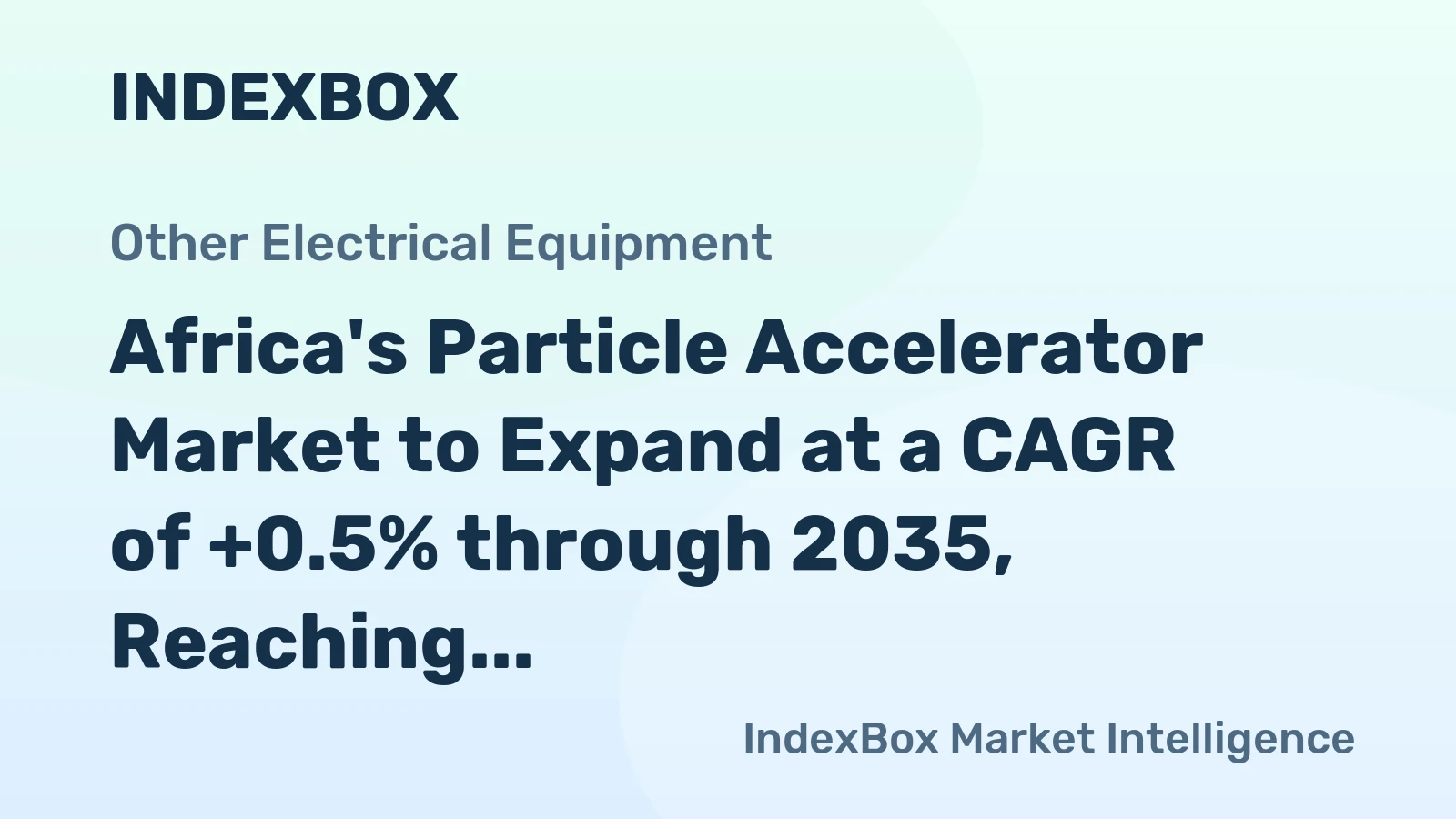 Africa's Particle Accelerator Market to Expand at a CAGR of +0.5% through 2035, Reaching $30M in Value